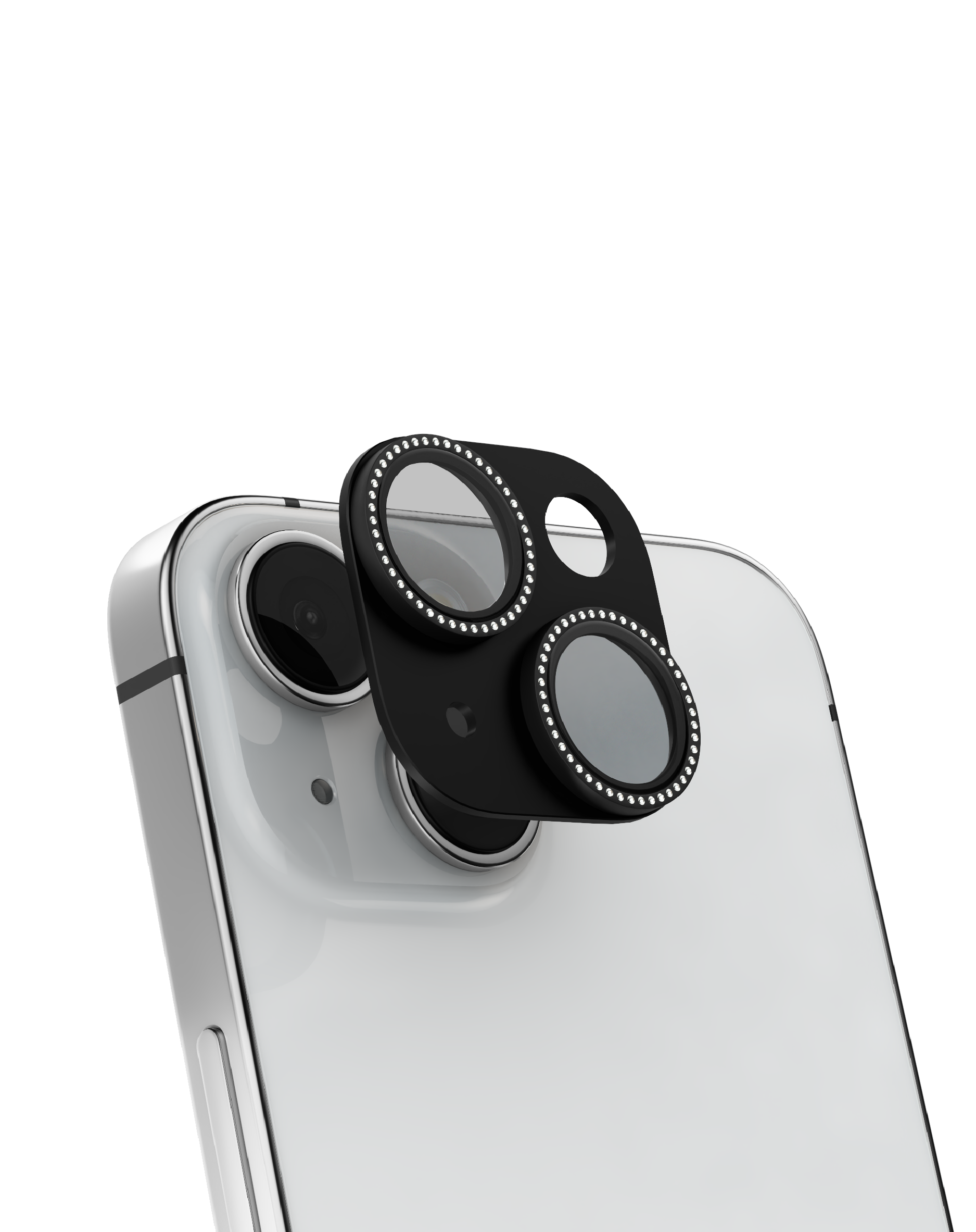 Camera Lens Protector 3D IPhone 15 Plus Silver Sparkle IDEAL OF SWEDEN