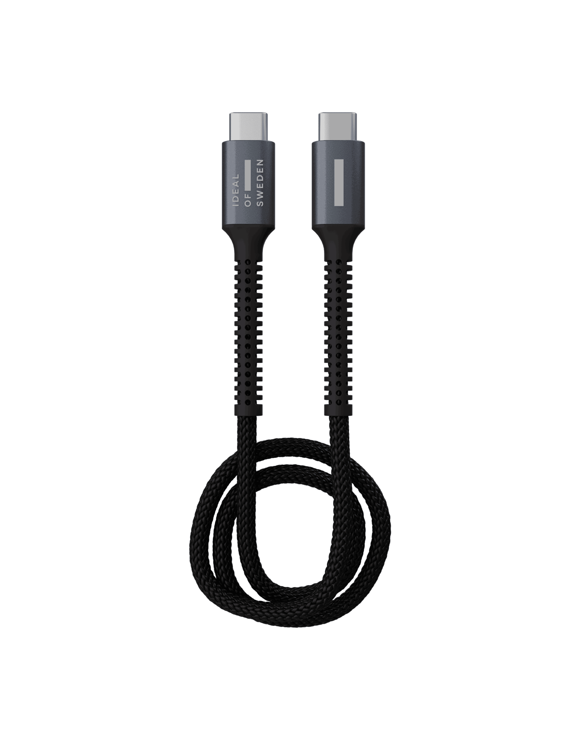 Premium woven cable 120cm USB C - USB C Black | IDEAL OF SWEDEN