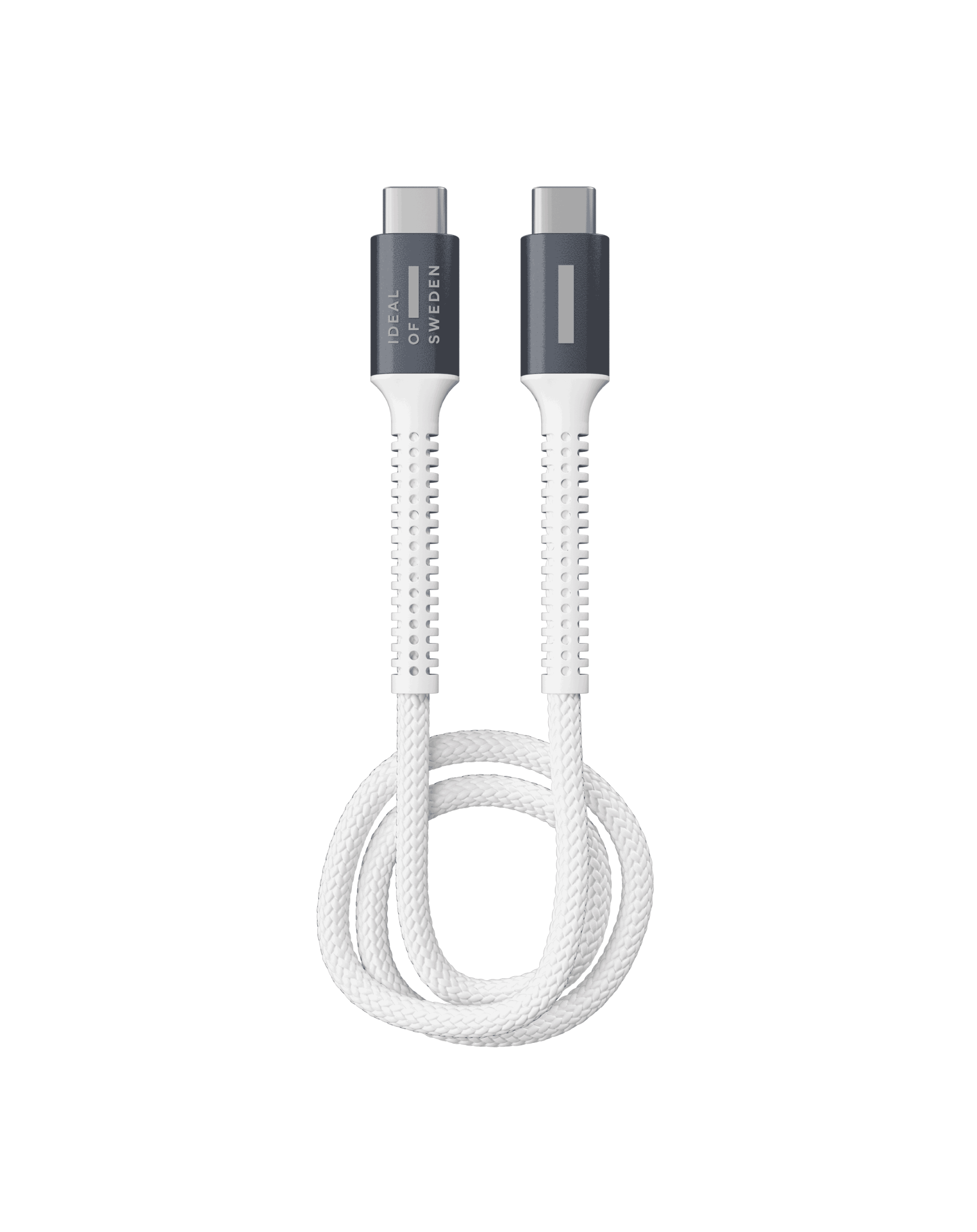 Premium woven cable 120cm USB C - USB C White | IDEAL OF SWEDEN