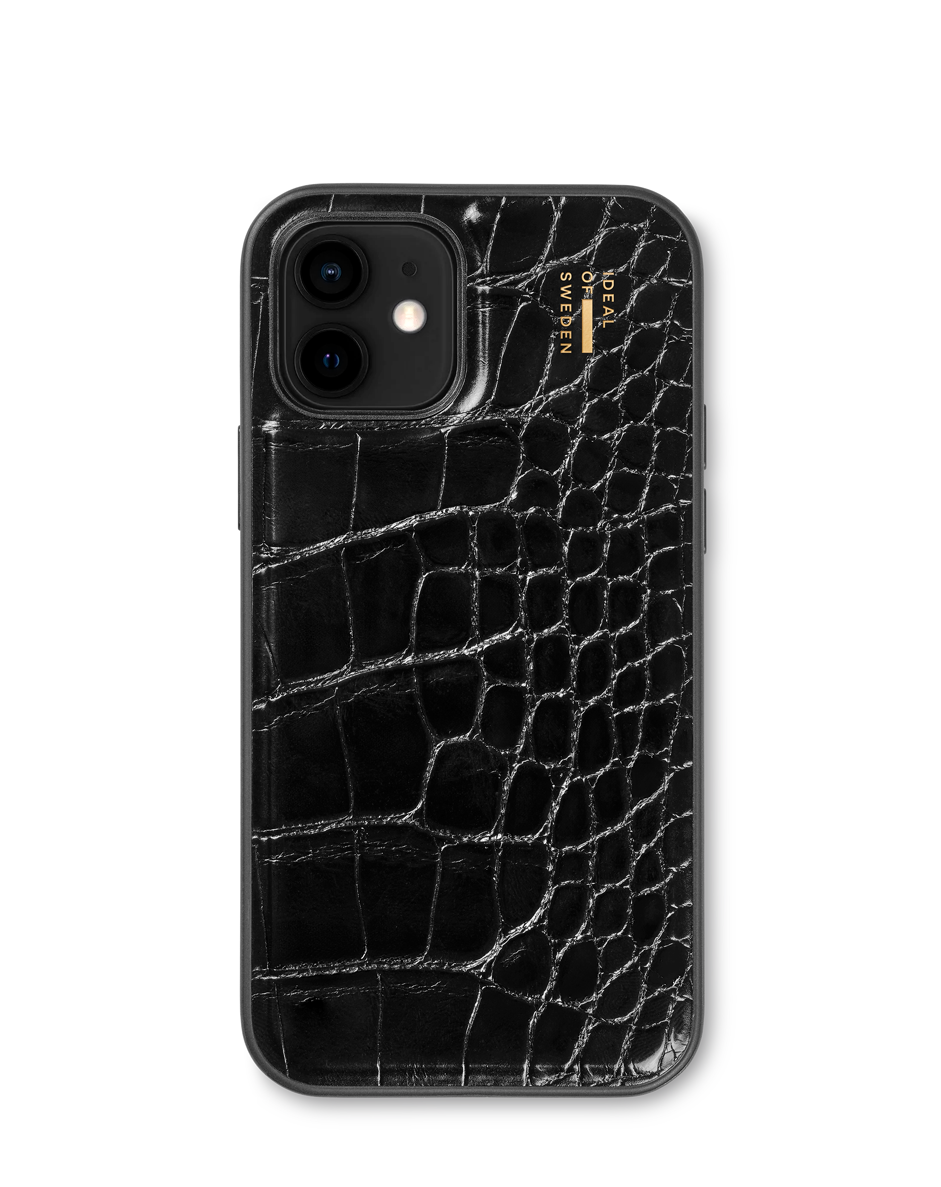 Vegan Leather Case iPhone 12 Pro Black Croco | IDEAL OF SWEDEN