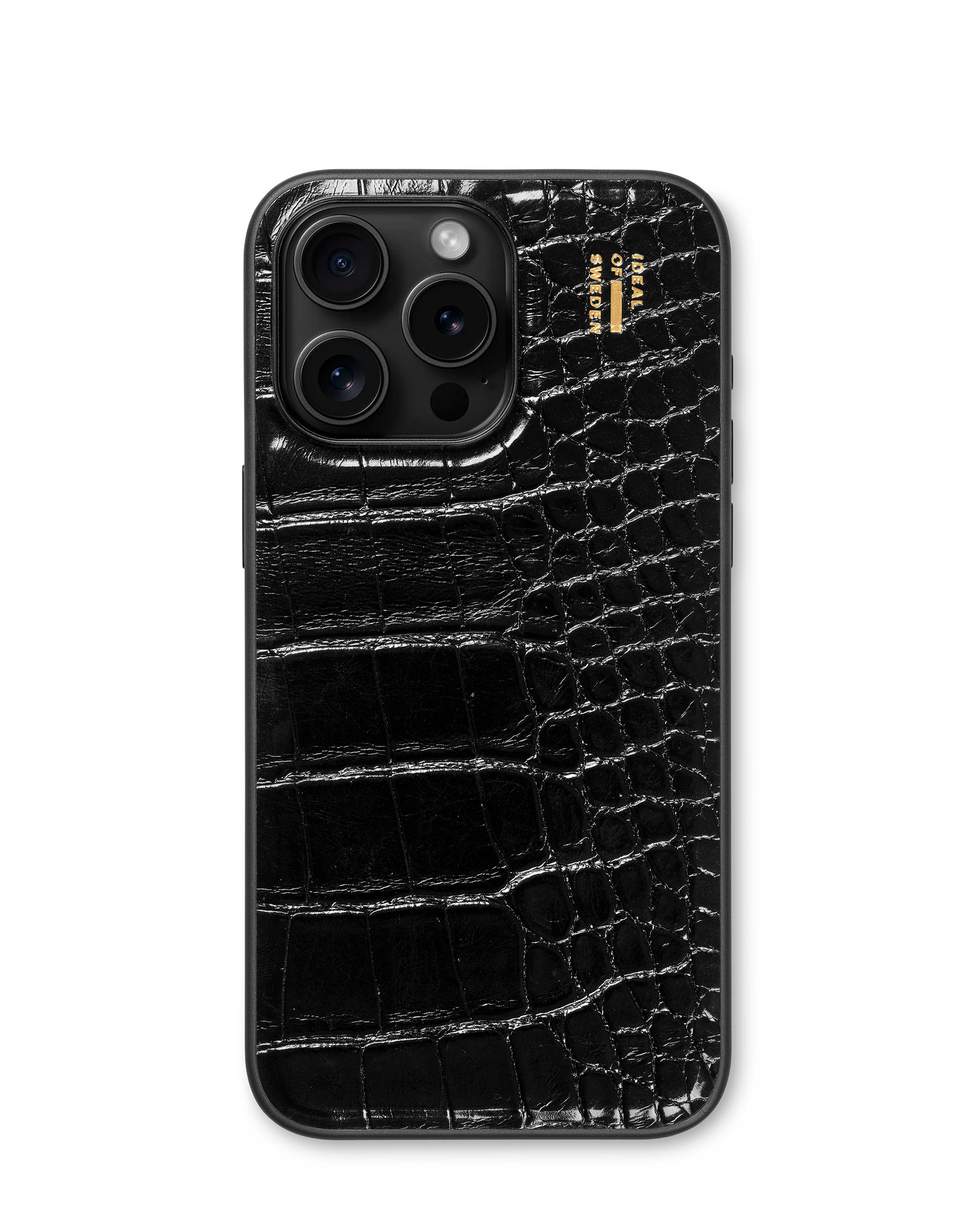 Vegan Leather Case MagSafe iPhone 14 Pro Max Black Croco | IDEAL OF SWEDEN