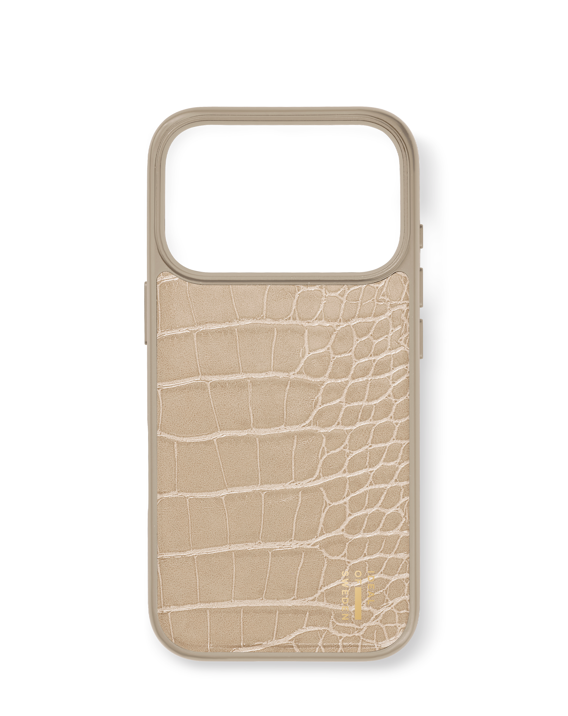 Vegan Leather Case MagSafe iPhone 17 Pro Max Warm Beige Croco | IDEAL OF SWEDEN
