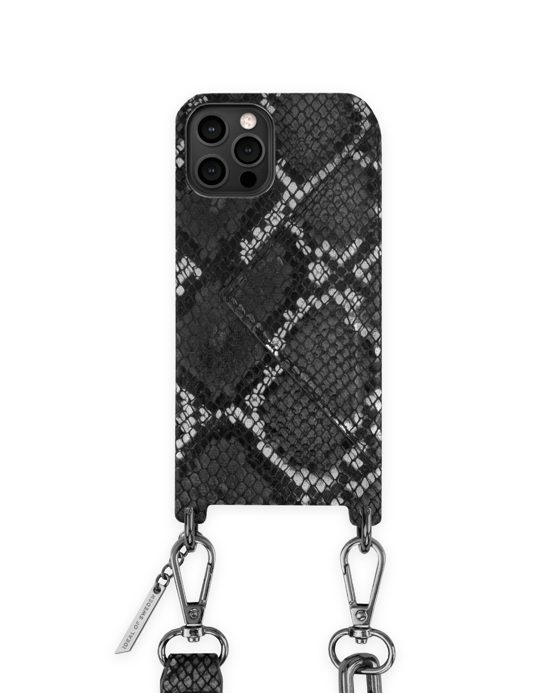 Statement Phone Necklace Case iPhone 12 Pro Max Black Silver Snake ...